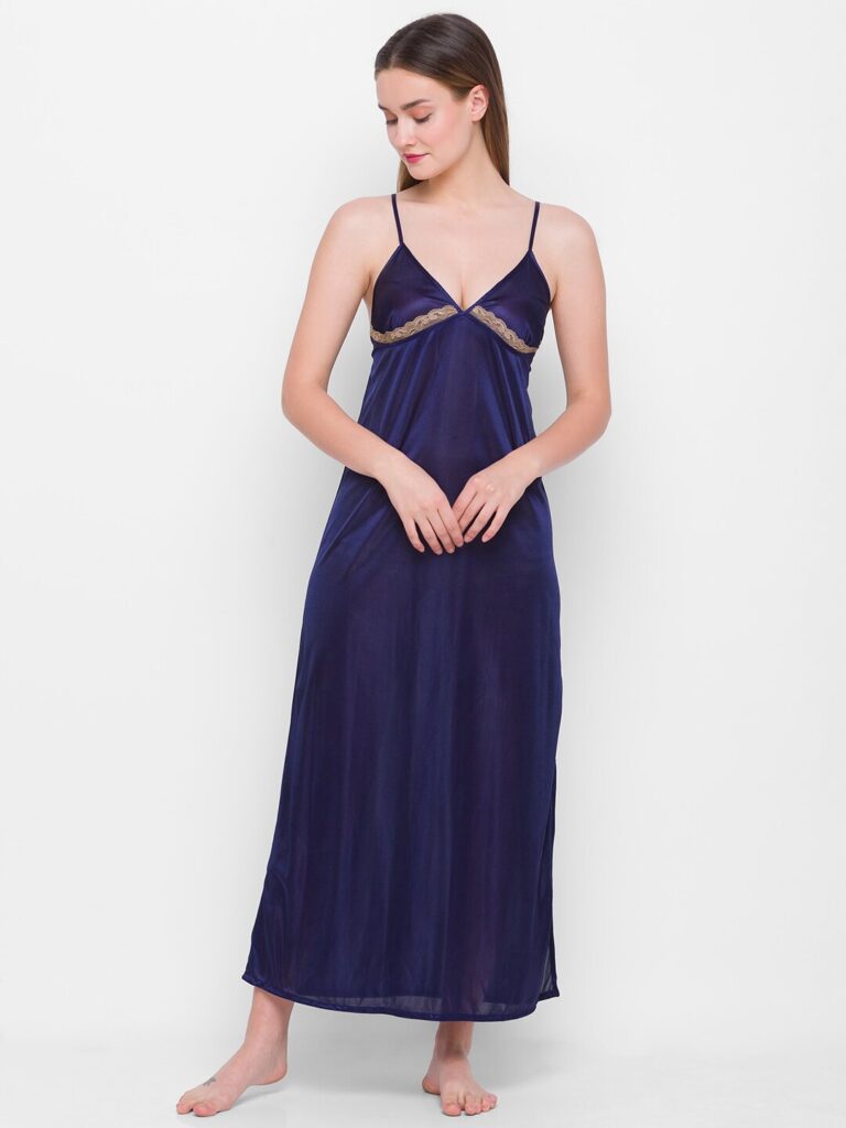Night dress Two Piece Night Wear Satin Silk Women Nighty with Robe ...